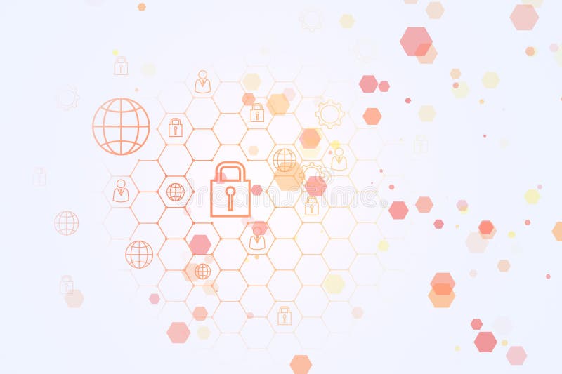 Creative Security Landing Page Wallpaper with Hexagons and Other Icons ...
