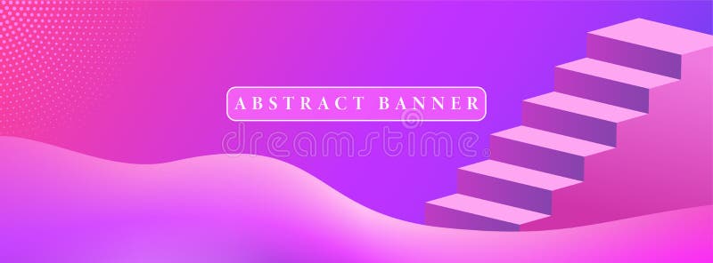 Creative Wide Abstract Banner Created with Simple Geometric Shapes ...