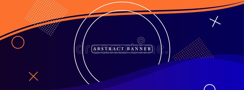 Creative Wide Abstract Banner Created with Simple Geometric Shapes ...
