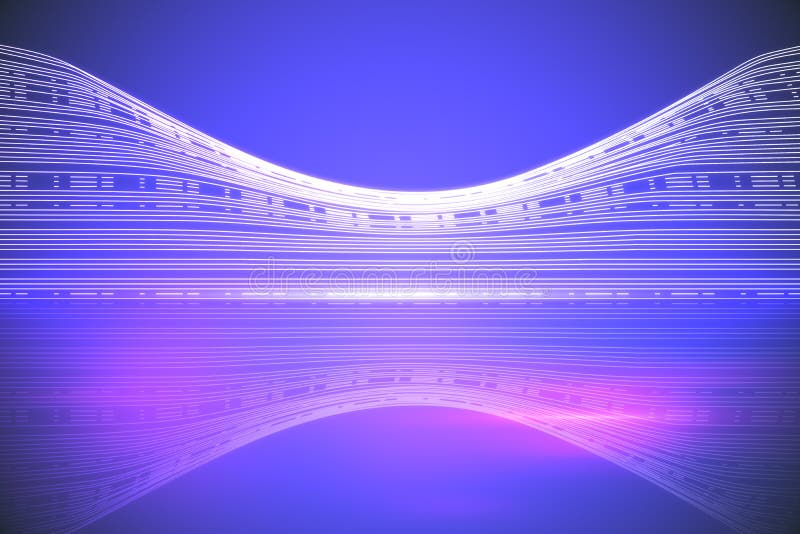 Creative Wide Digital Wave Background. 3D Rendering Stock Illustration ...