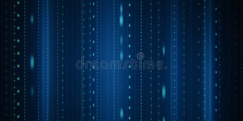 Creative Wide Blue Tech Lines and Blurry Circles Backdrop. Technology ...