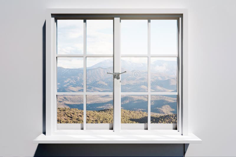 Creative Window with Landscape View Stock Illustration - Illustration ...