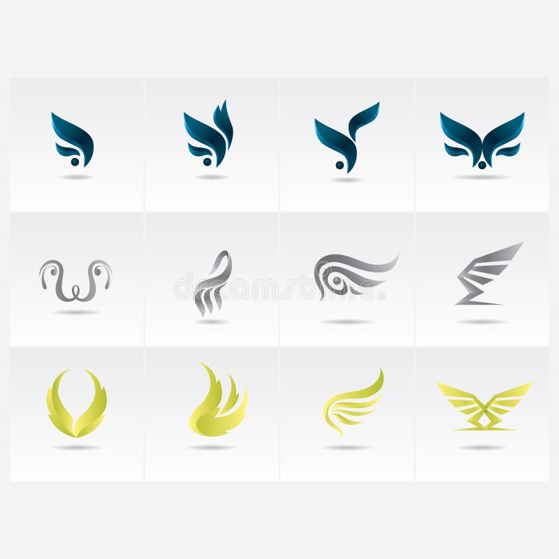 Creative Wing Icon Collection. Vector Illustration Decorative Design ...
