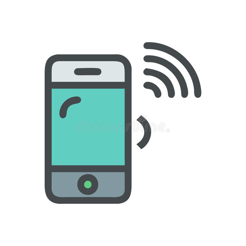 Creative Wireless Phone Icon for Digital Interaction Stock Vector ...