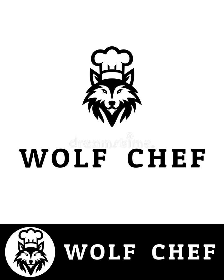 A Creative Wolf Chef Logo Design Featuring a Wolf Head Wearing a Chef ...