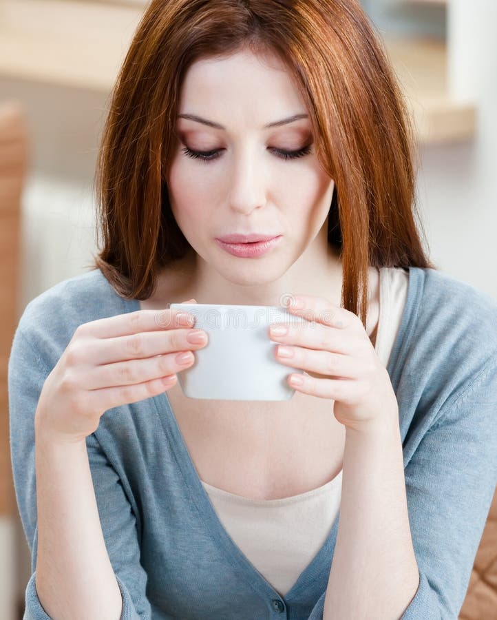 Creative Woman with Cup of Tea Stock Photo - Image of eating, format ...