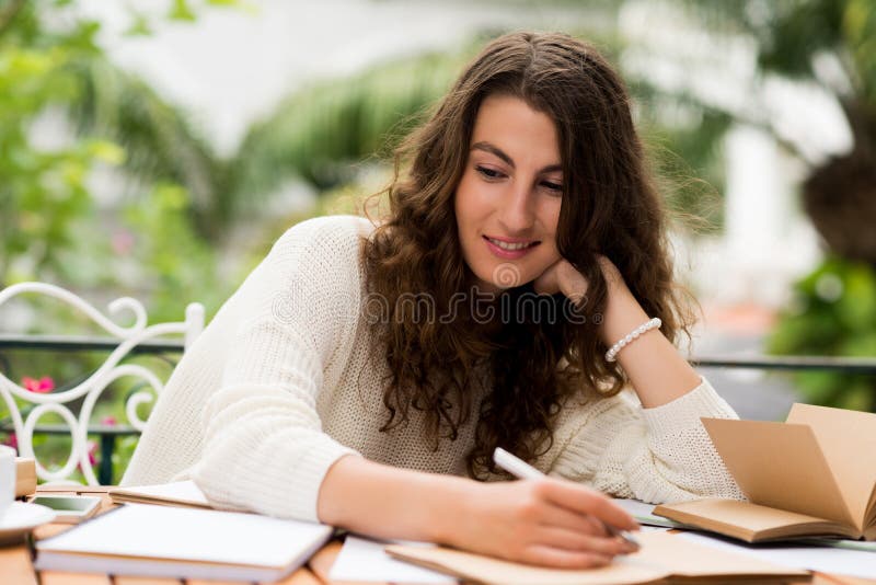 Creative woman stock image. Image of notes, dreaming - 59200353