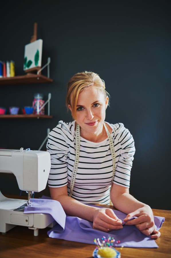 Creative Woman Smiling at Camera Stock Photo - Image of dress, cute ...