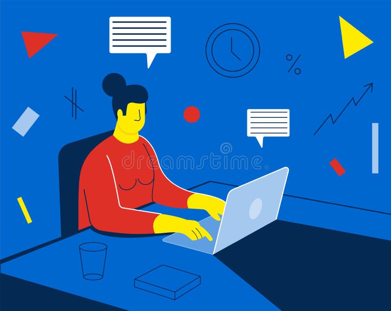 Creative Woman in Work Progress. Creative People Generating Ideas. Work ...