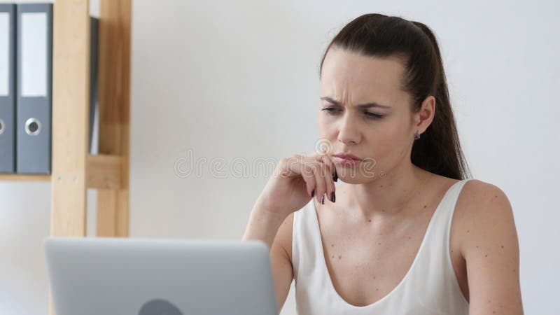 Creative Woman Working, Thinking and Planning at Work in Office Stock ...