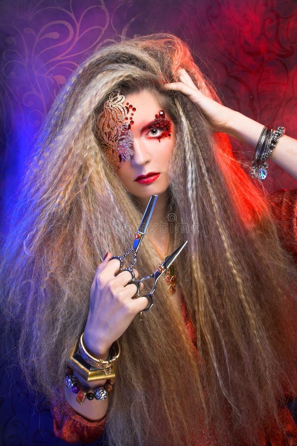 Creative woman stock image. Image of female, hairdresser - 40647971