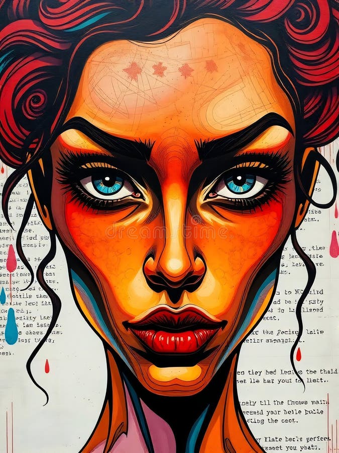 Creative Women Head Portrait Color Illustration Stock Illustration ...