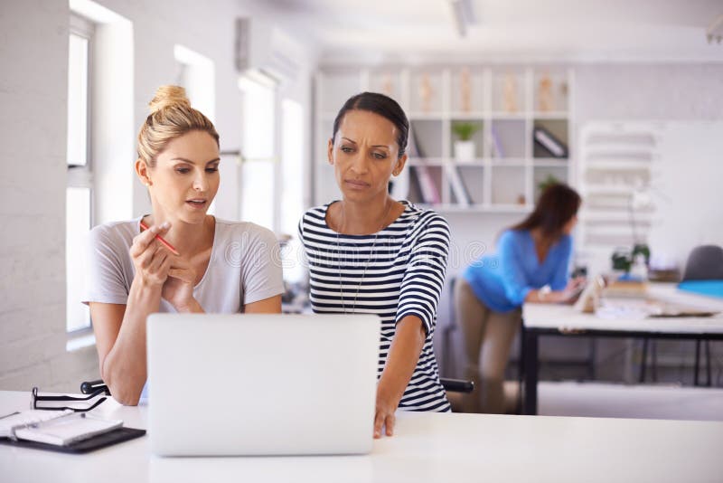 Creative Women, Planning and Teamwork on Computer for Business ...