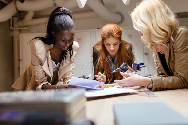 Creative Women Working on Project Stock Image - Image of cooperation ...