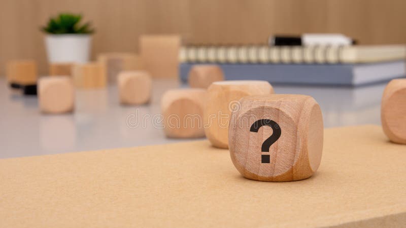 Creative Wooden Blocks Featuring Question Mark Symbol Innovative ...