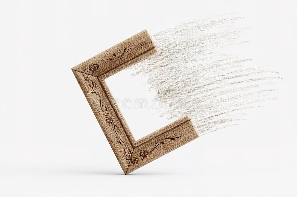 Creative Wooden Frame in Motion with a Dynamic Dust Effect during ...