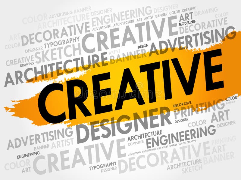 CREATIVE word cloud stock illustration. Illustration of idea - 201341108