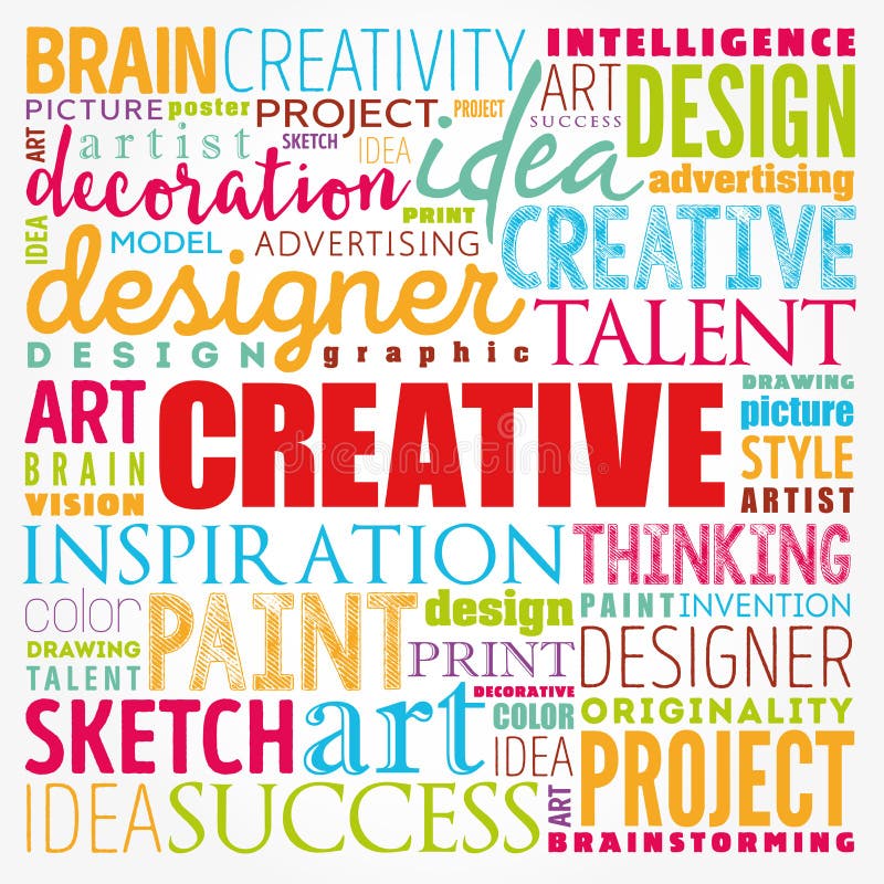 CREATIVE word cloud stock illustration. Illustration of creativity ...