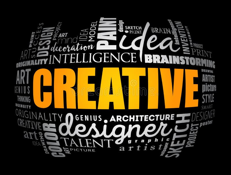CREATIVE Word Cloud, Creative Business Concept Stock Illustration ...