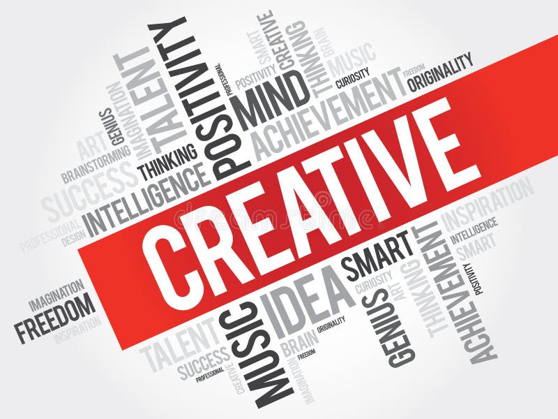 CREATIVE word cloud stock illustration. Illustration of presentation ...