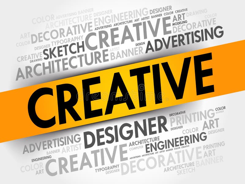 CREATIVE word cloud stock illustration. Illustration of creation ...