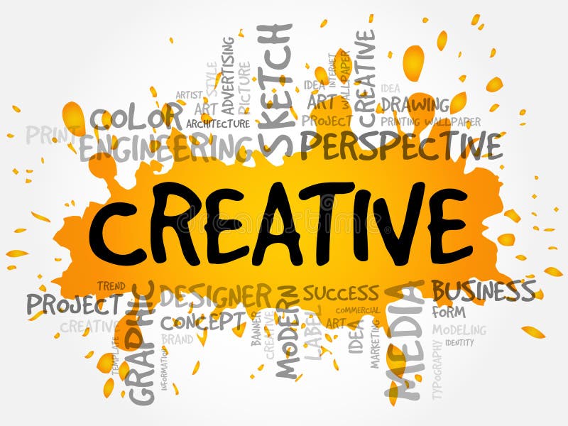 CREATIVE word cloud stock illustration. Illustration of concept - 200716656