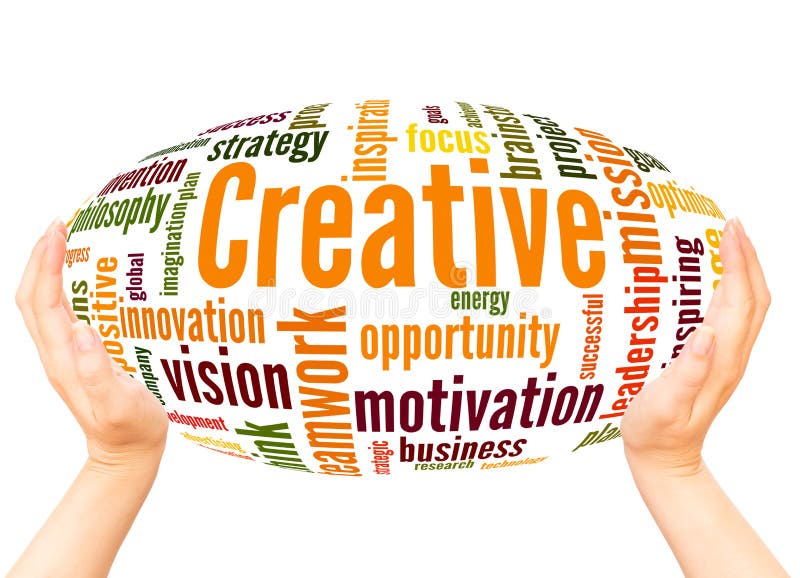 Creative Word Cloud and Hand with Marker Concept Stock Illustration ...