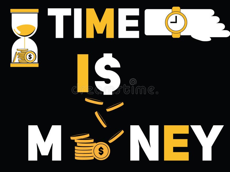 Creative Word Concept Time is Money and People Doing Things Stock ...