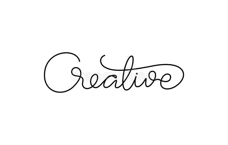 Creative Word Lettering Design in Continuous Line Drawing Stock ...