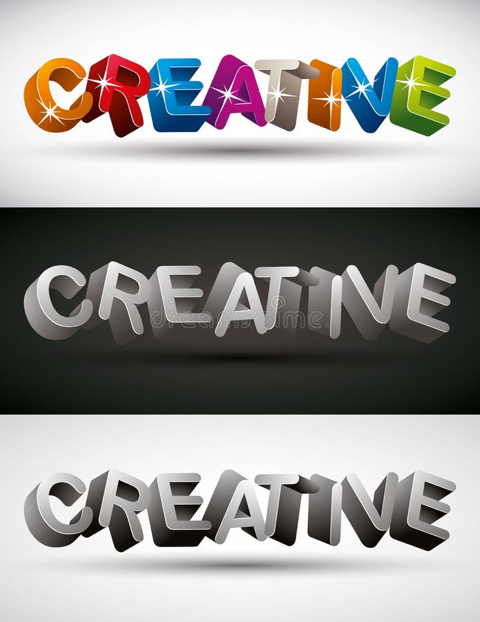 Creative Word Made with 3d Letters. Stock Vector - Illustration of ...
