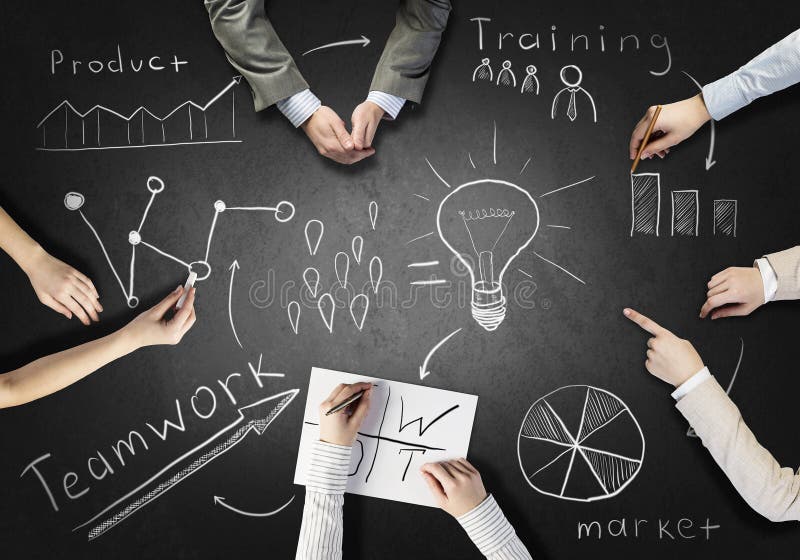 Creative Work of Business Team Stock Illustration - Illustration of ...