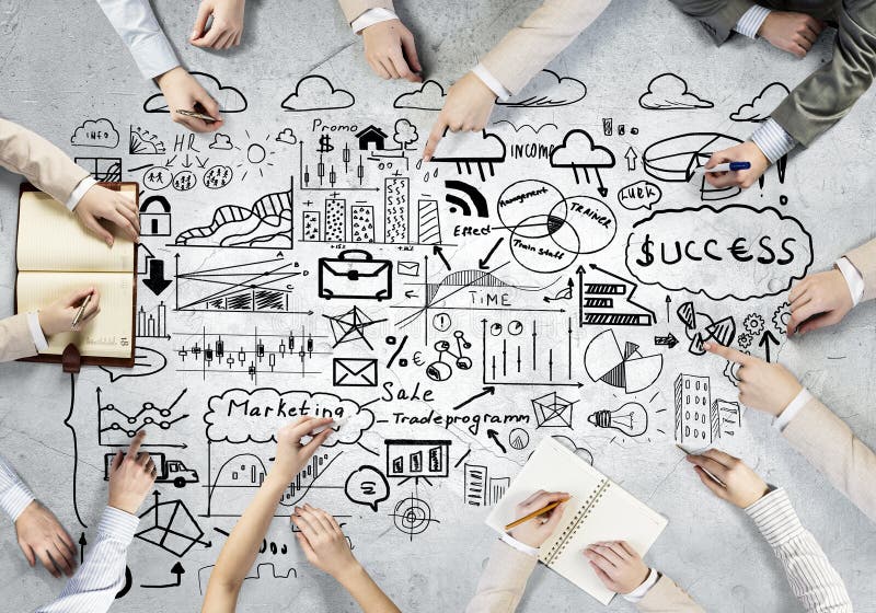 Creative Work of Business Team Stock Image - Image of success, group ...