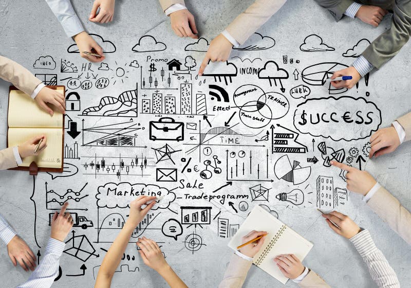 Creative Work of Business Team Stock Image - Image of teamwork, sharing ...