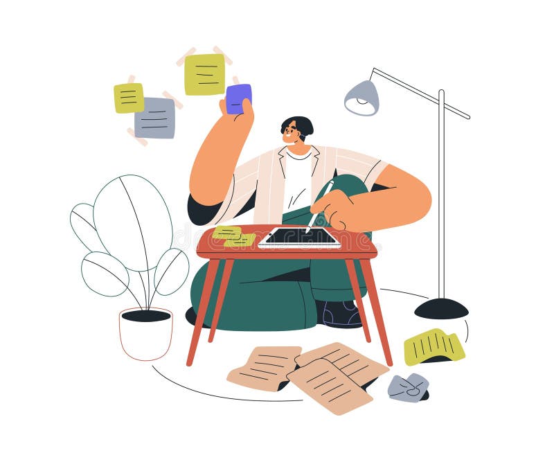 Creative Work, Creativity Concept. Inspired Artist, Illustrator with ...