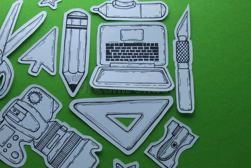 Creative Work Graphic Designer Related Tools Symbols Devices Objects ...