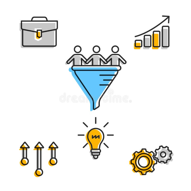 Creative Work Group Icons in Set Stock Vector - Illustration of graph ...