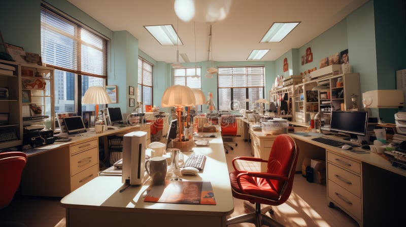 Creative Work Space in Warm Light, Meeting Room at Classic Office Stock ...