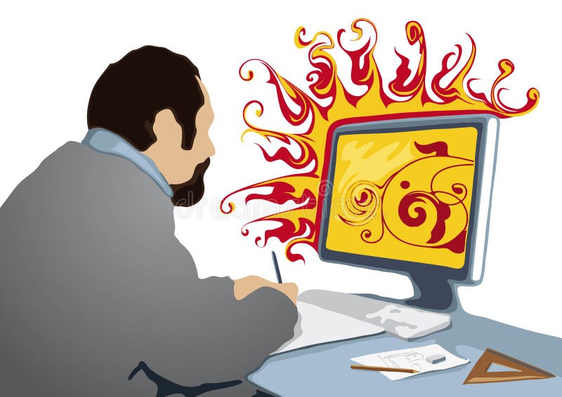 Creative at work (vector) stock vector. Illustration of diagram - 7916657