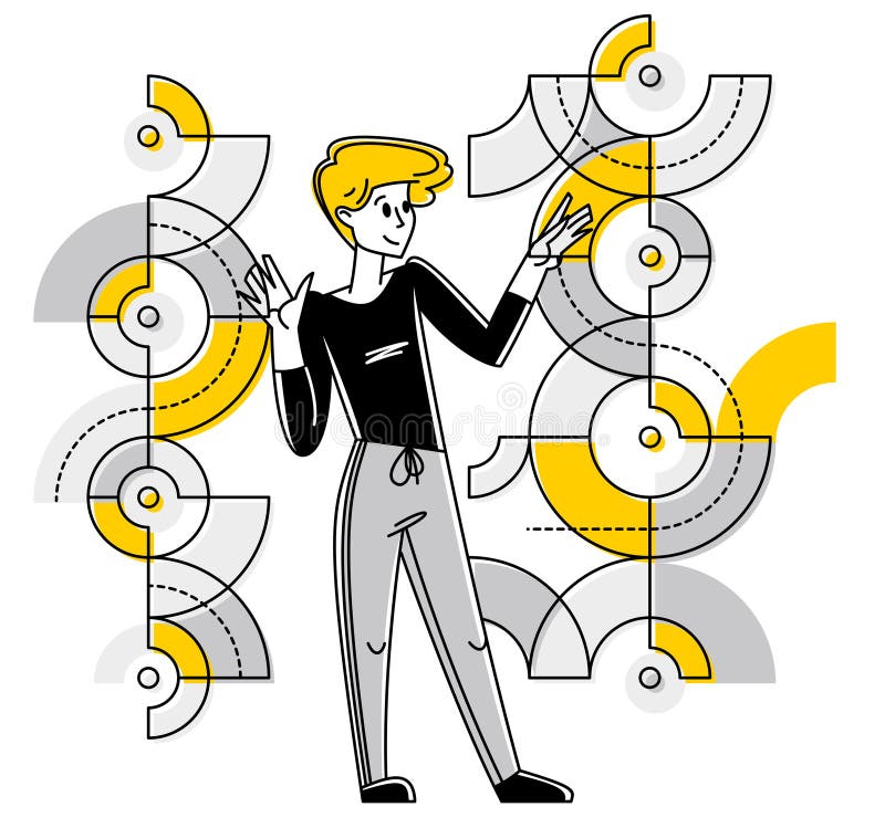 Creative Worker Doing Some Job and Creating Some System, Inspired ...