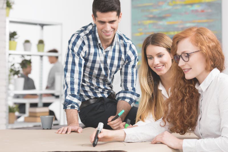 Creative Workers at Modern Interior Stock Photo - Image of workplace ...