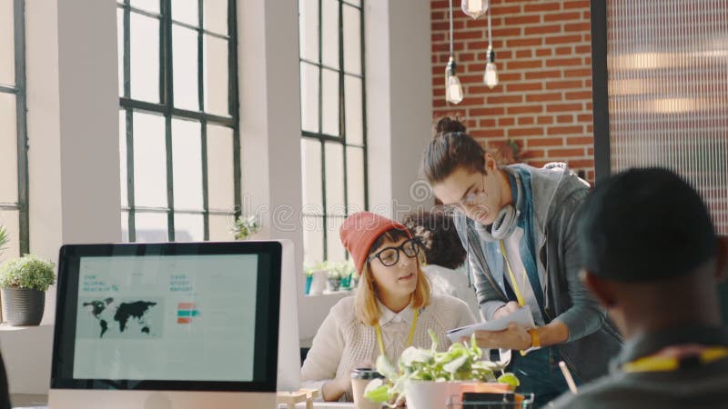 Creative Workplace, Coworking Office and Computer Desk with Manager ...