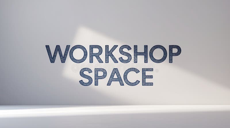 Creative Workshop Space with Clear Typography Displayed on a Minimal ...
