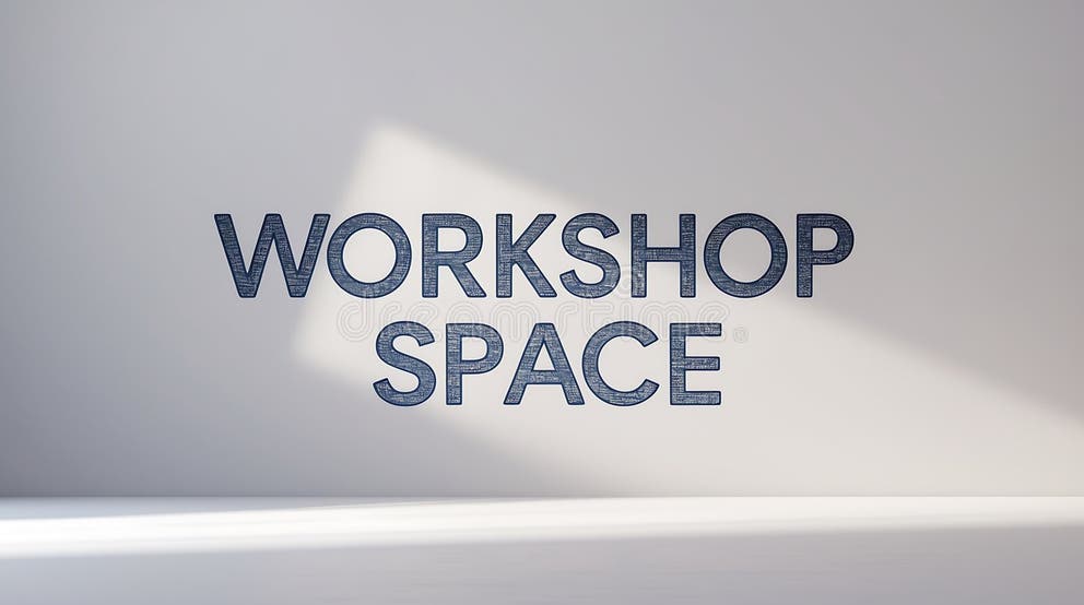 Creative Workshop Space with Clear Typography Displayed on a Minimal ...