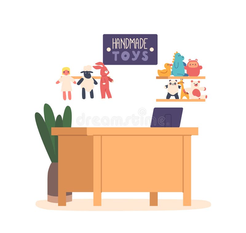 Creative Workshop with a Table and Laptop, Interior Where Artisans ...