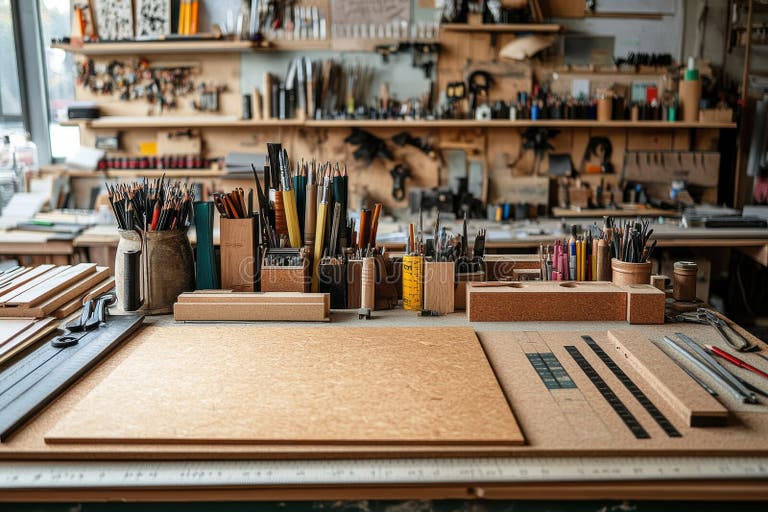 Creative Workshop Tools Display Craft Studio Workspace Setup Organized ...