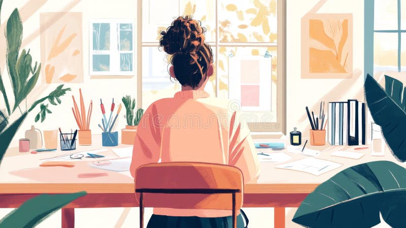 Creative Workspace: Artist Immersed in Studio Environment with ...