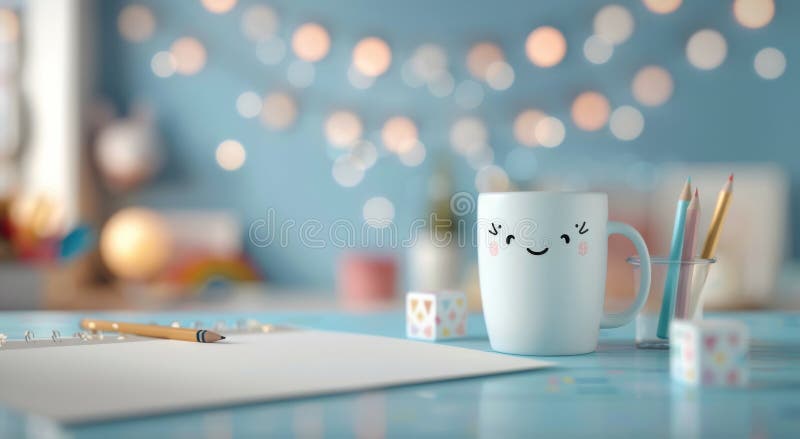 Creative Workspace with Colorful Stationery and Blank Papers in a ...