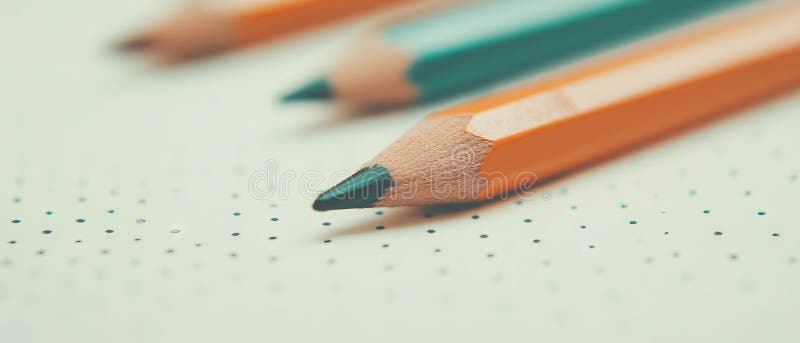 Creative Workspace with Dotted Paper and Colored Pencils Ready for ...