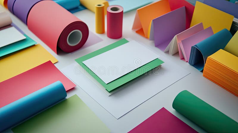 Creative Workspace Filled with Colorful Stationery and Crafting ...