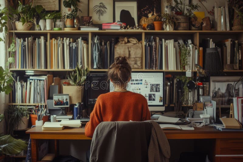 A Creative Workspace Filled with Inspiration. a Person Works Diligently ...